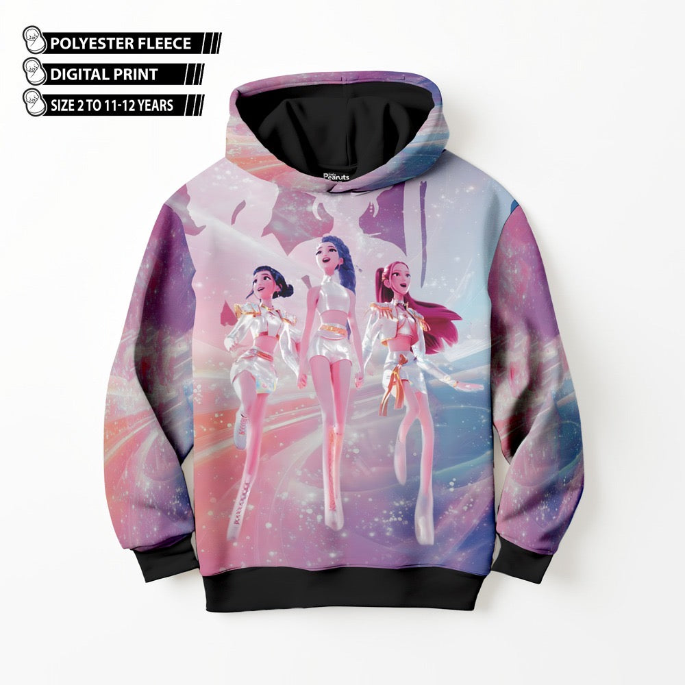 DIGITAL POLYESTER HOODIE - COSMIC QUEEN GIRLS – Little Peanuts