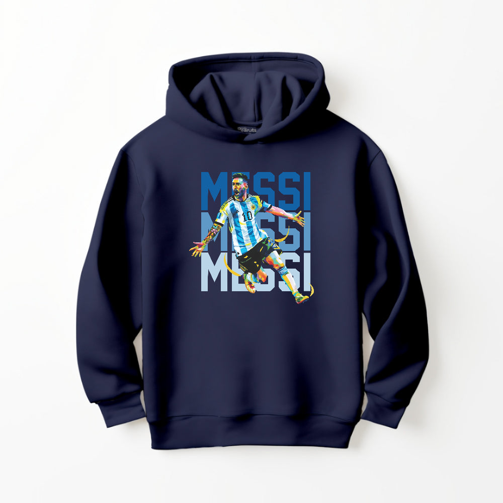 LEFTOVER FOOTBALL MESSI THREE TONE WRITING HOODIE – Little Peanuts